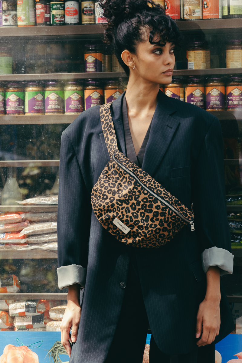 Custine XL the waist bag - Recycled cotton Leopard – Rivedroite Paris US