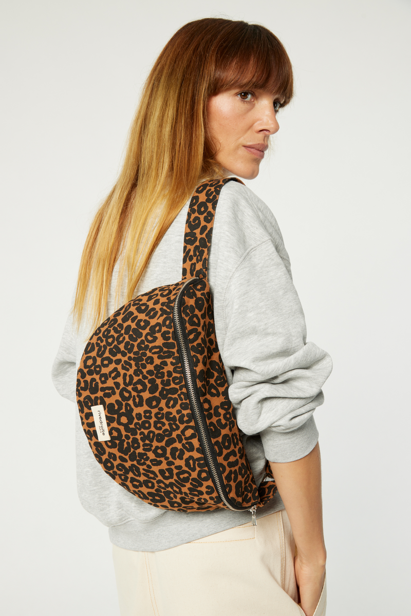 Custine XL the waist bag - Recycled cotton Leopard – Rivedroite Paris US