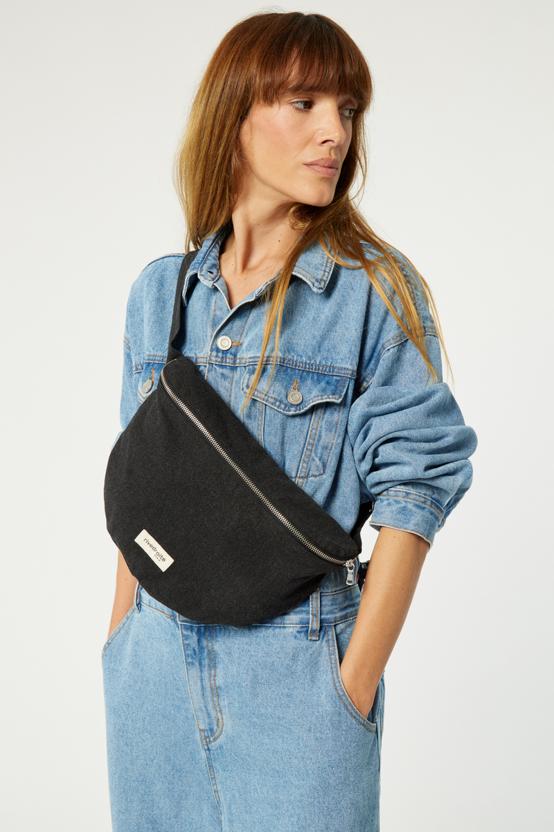 Custine XL the waist bag - Recycled cotton Black – Rivedroite Paris US