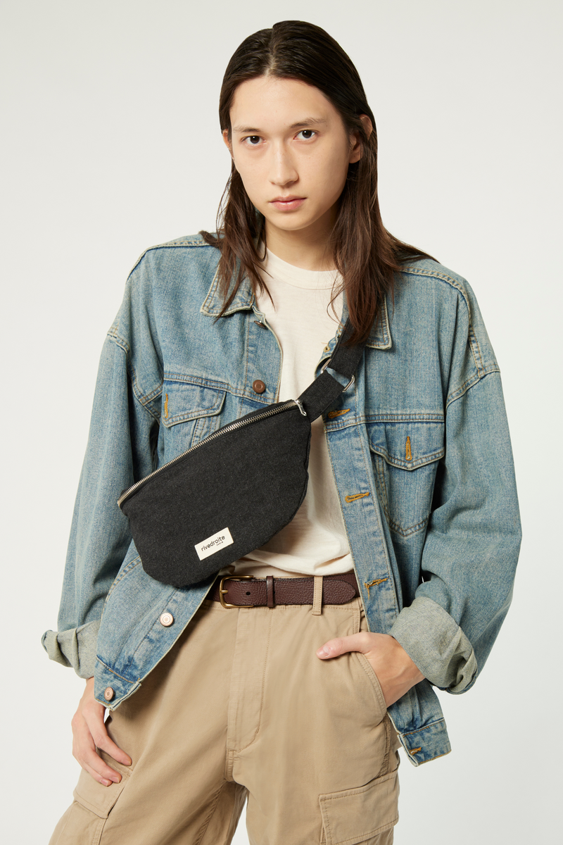Custine the waist bag - Recycled cotton Black – Rivedroite Paris US