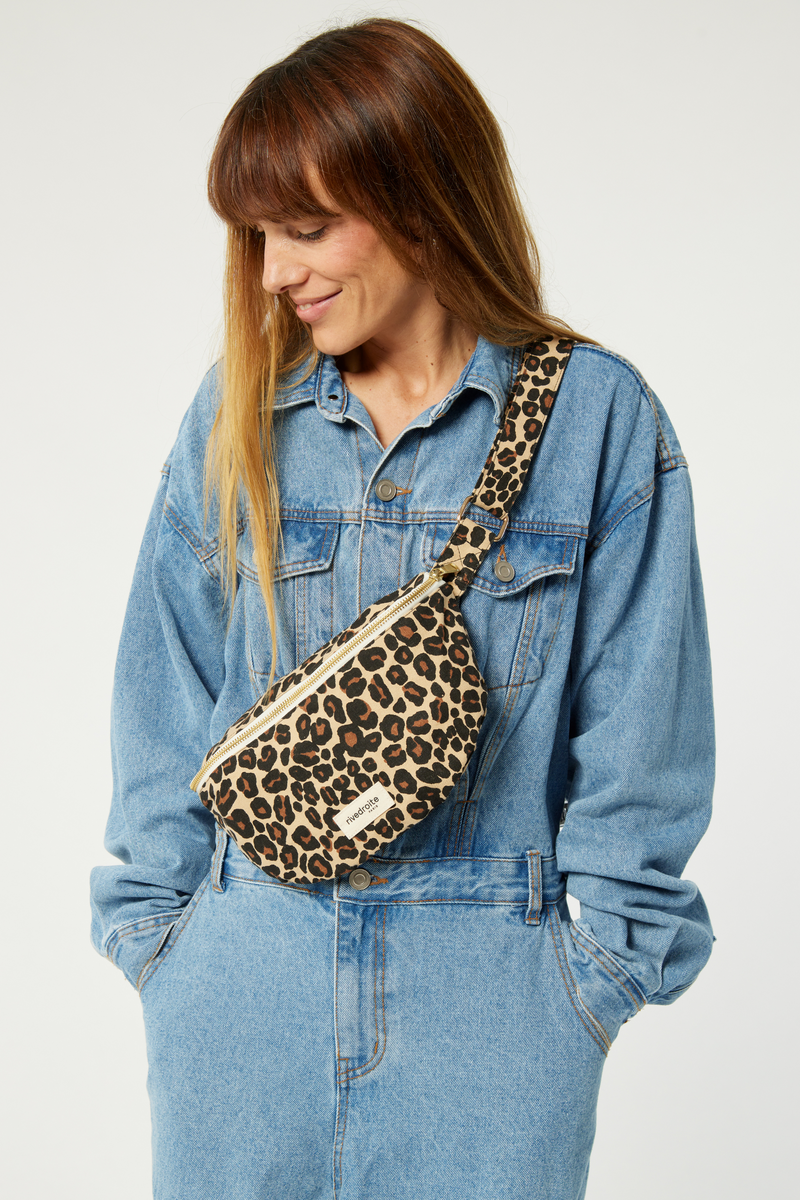 Custine the waist bag - Recycled cotton Leopard Beige sand – Rivedroite ...