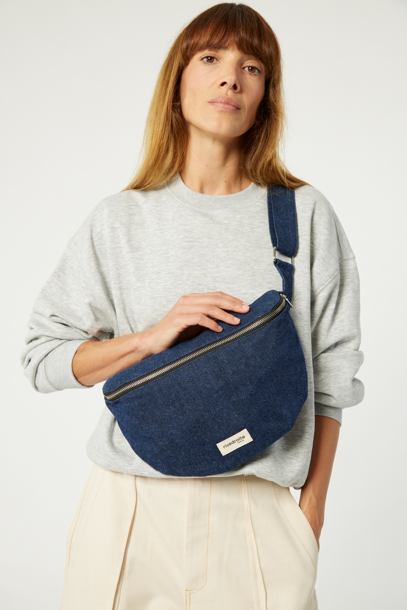 Custine XL the waist bag - Upcycled Raw Denim – Rivedroite Paris US