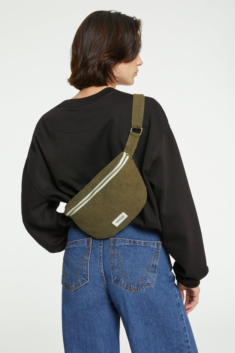 Custine the waist bag - Recycled cotton Military Green – Rivedroite ...