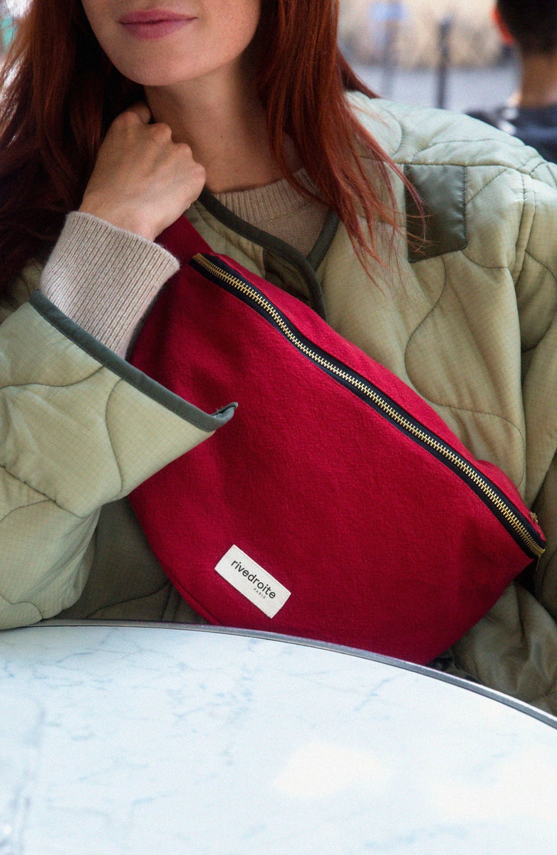 Custine XL the waist bag - Recycled cotton Vibrant Red – Rivedroite ...