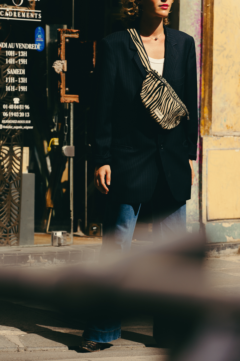 Custine the waist bag - Recycled cotton Zebra – Rivedroite Paris US