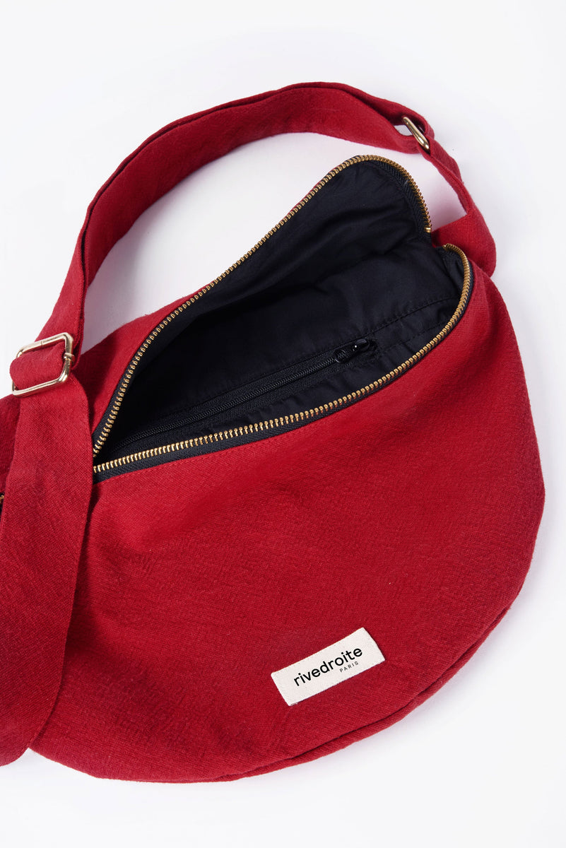 Custine XL the waist bag - Recycled cotton Vibrant Red – Rivedroite ...